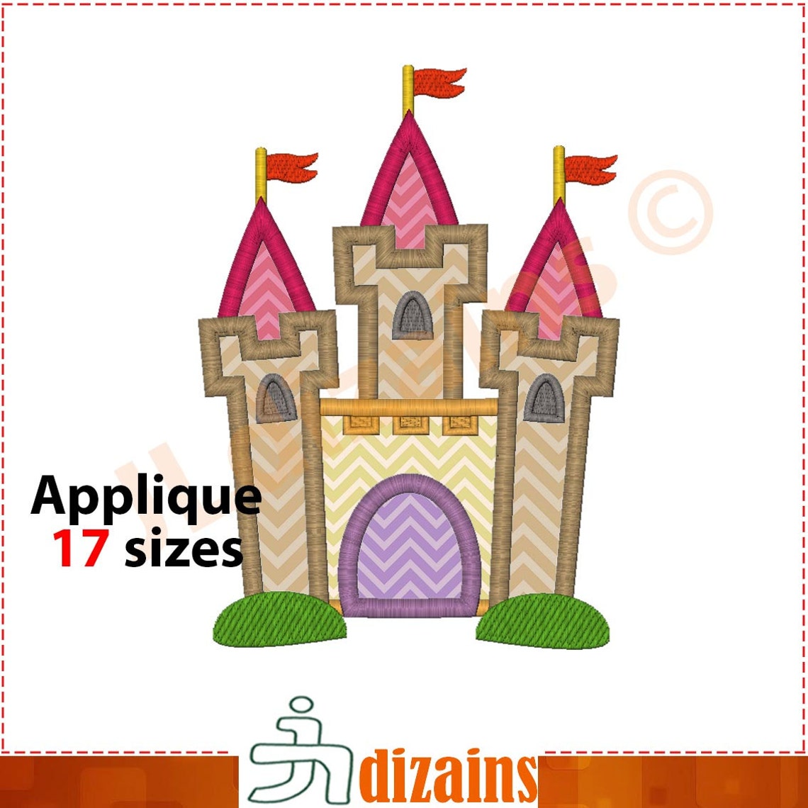 Castle Applique Design. Castle Embroidery Design. Embroidery - Etsy