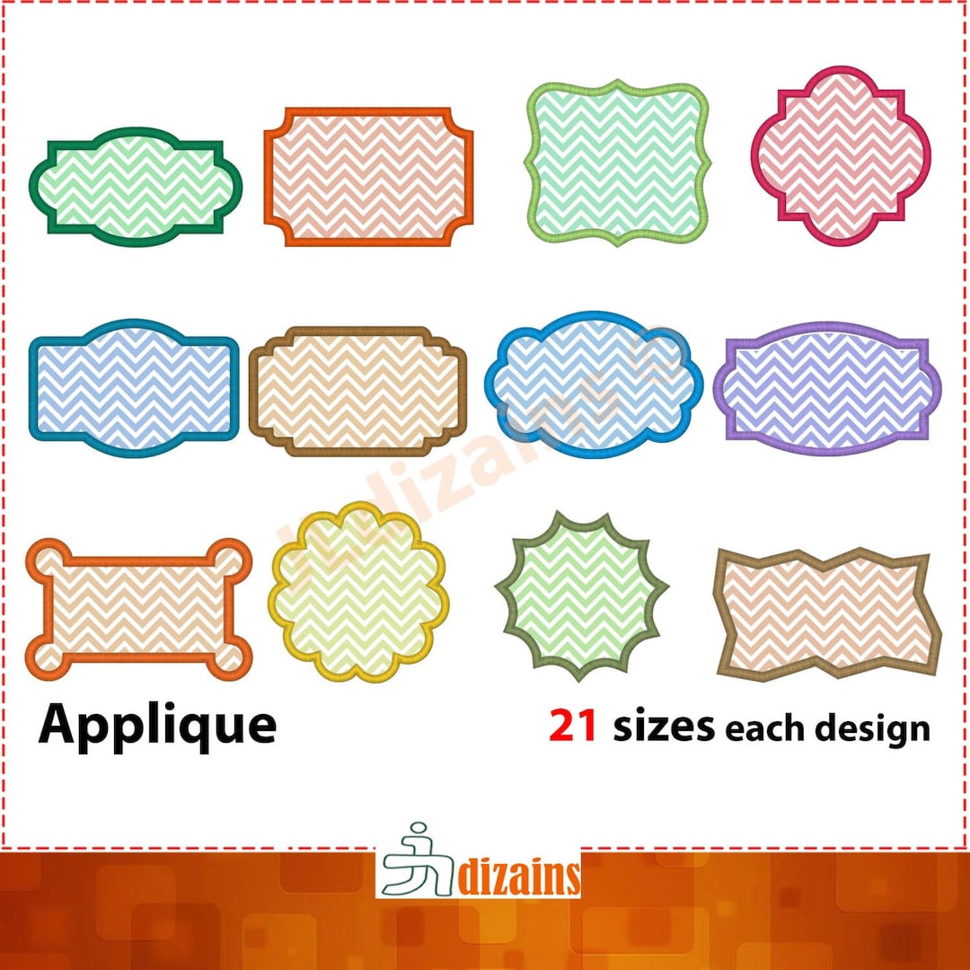 Frame Applique Designs. Frame Embroidery Design Set. Embroidery ...