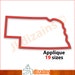 Nebraska State Applique Embroidery Design. Nebraska Machine Embroidery ...