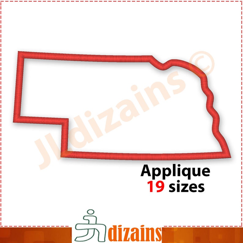 Nebraska State Applique Embroidery Design. Nebraska Machine Embroidery ...