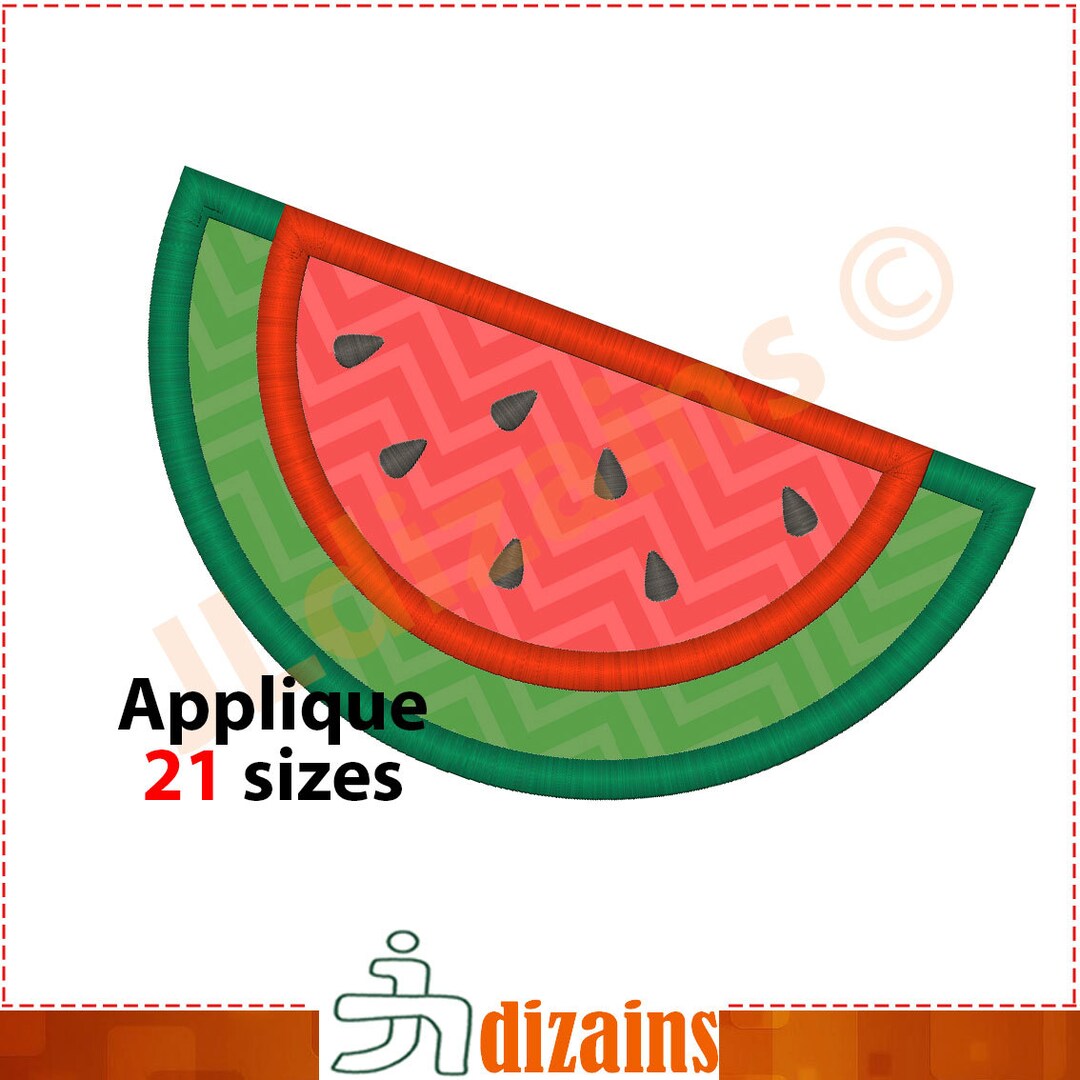 Watermelon Applique Design. Watermelon Embroidery Design. Embroidery Designs Watermelon ...