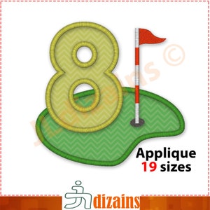 Golf Number Embroidery Applique Design Set. Golf Numbers Embroidery ...