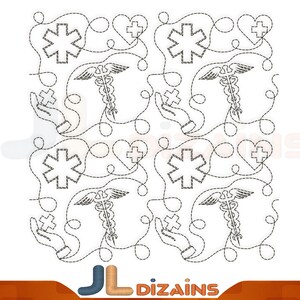 Healthcare Quilting Embroidery Design. Medical Quilt Block Machine ...