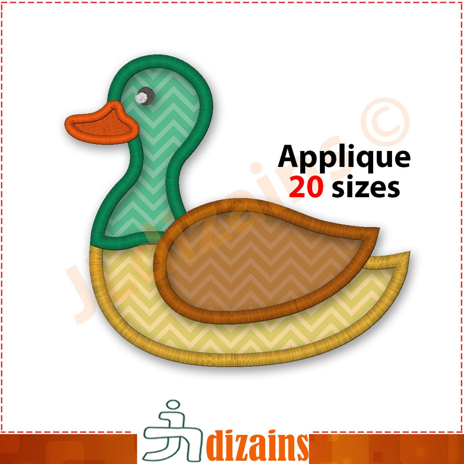 Mallard Duck Applique Design. Mallard Duck Embroidery Design. - Etsy