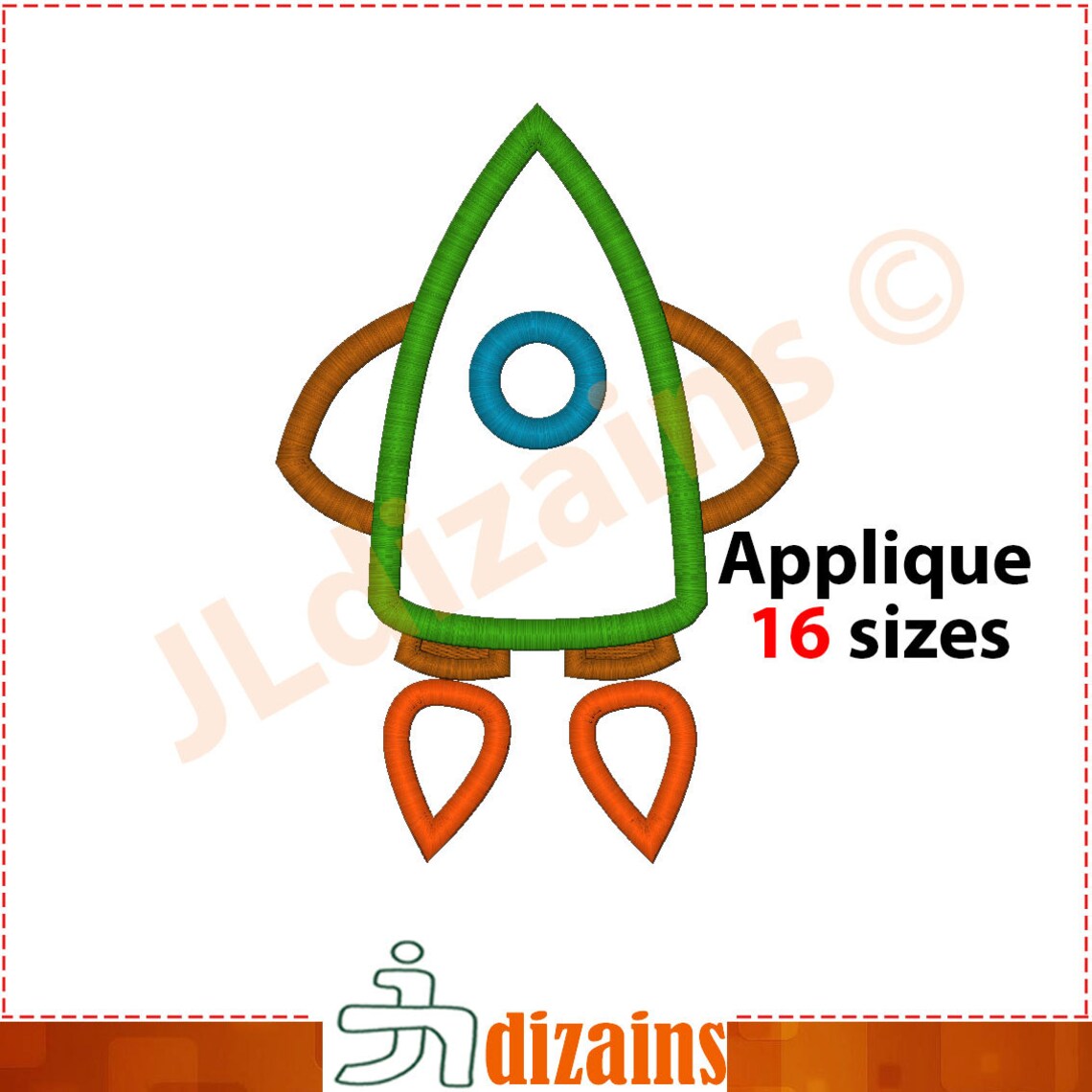 Rocket Applique Design. Rocket Embroidery Design. Embroidery - Etsy