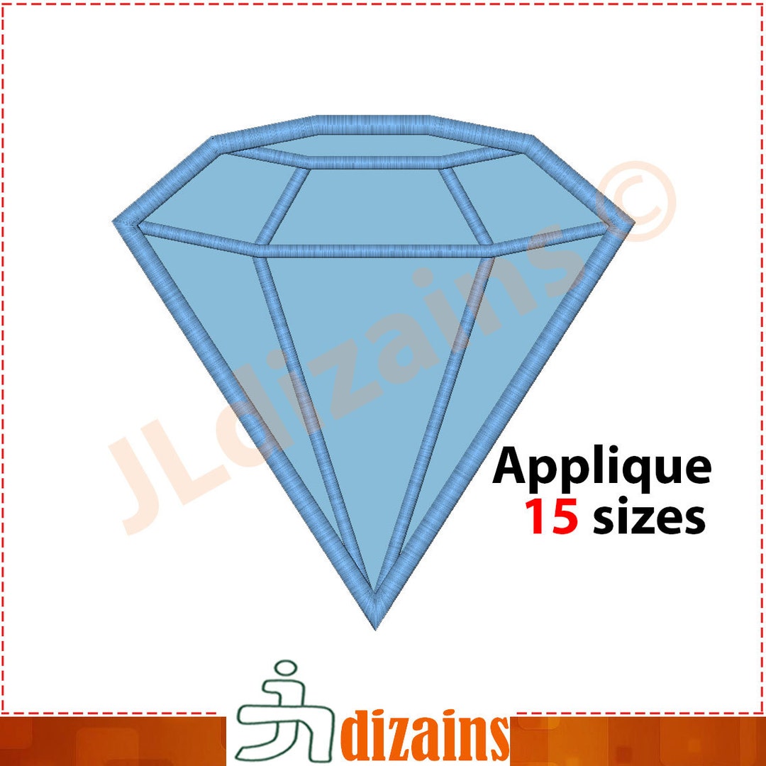 Diamond Applique Design. Diamond Embroidery Design. Applique Diamond ...