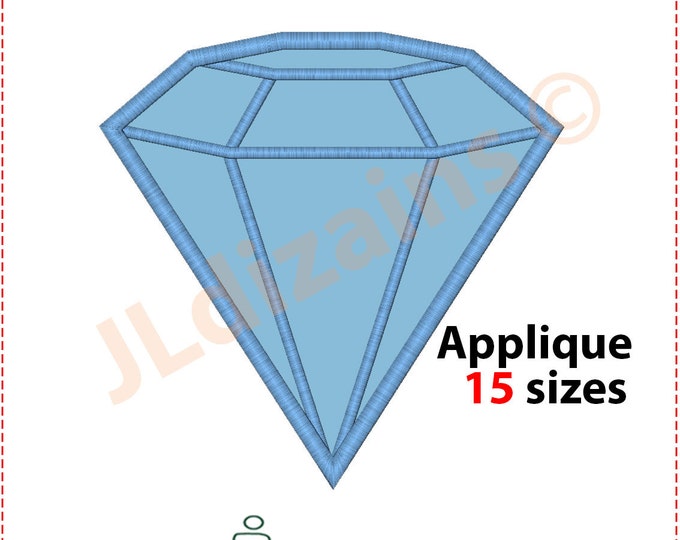 Diamond Applique Design. Diamond Embroidery Design. Applique - Etsy