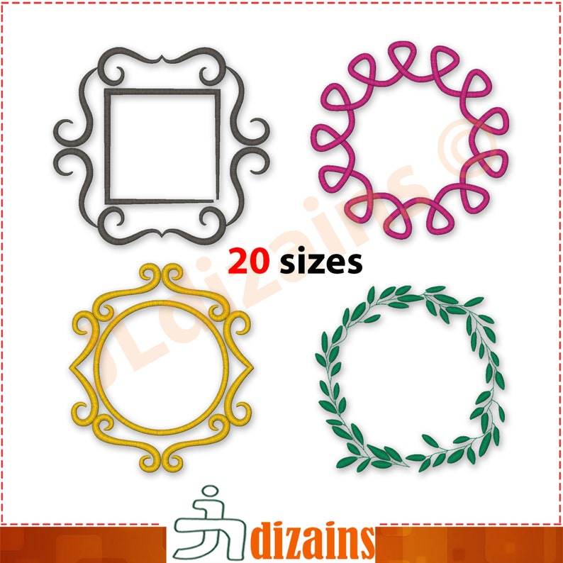 Monogram Frames Embroidery Designs. Circle Monogram Frame - Etsy