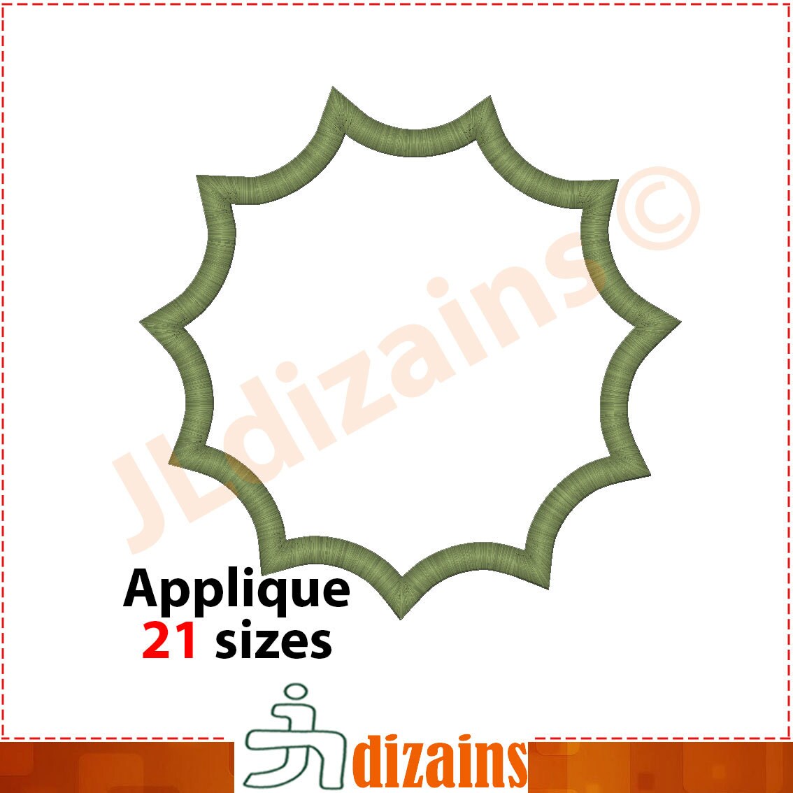 Frame Applique Design. Round Frame Embroidery Design. | Etsy