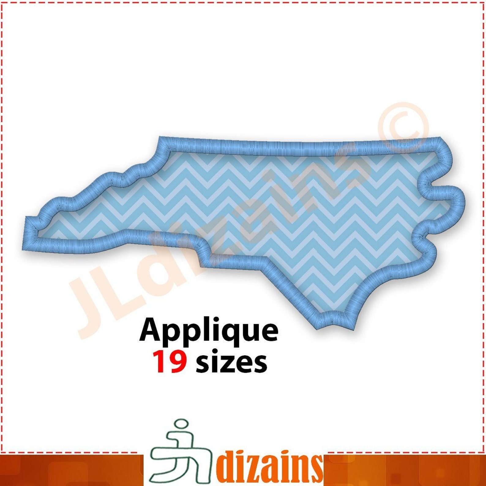 North Carolina State Applique Embroidery Design. North | Etsy
