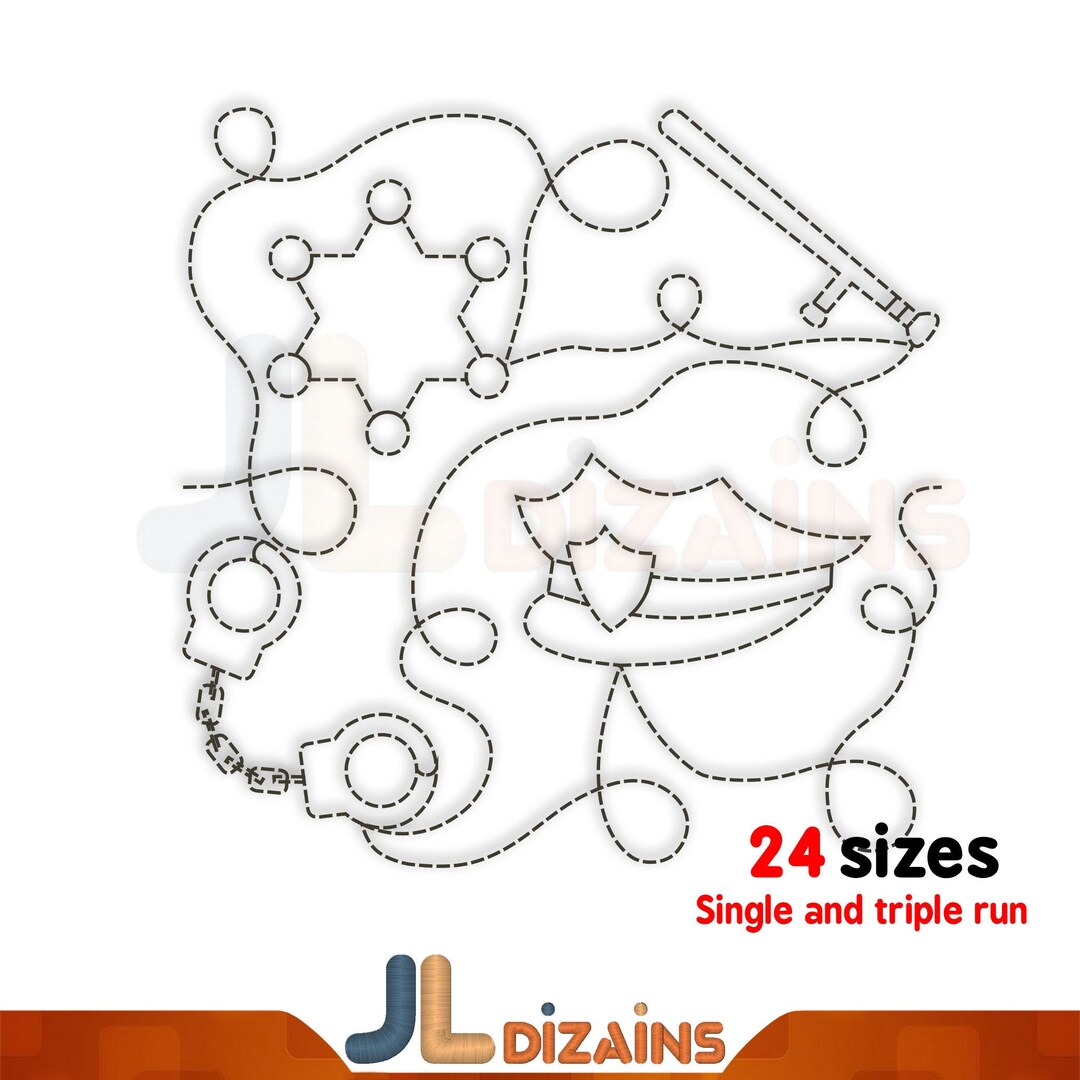 Police Quilt Block Machine Embroidery Design. Police Quilting Block ...