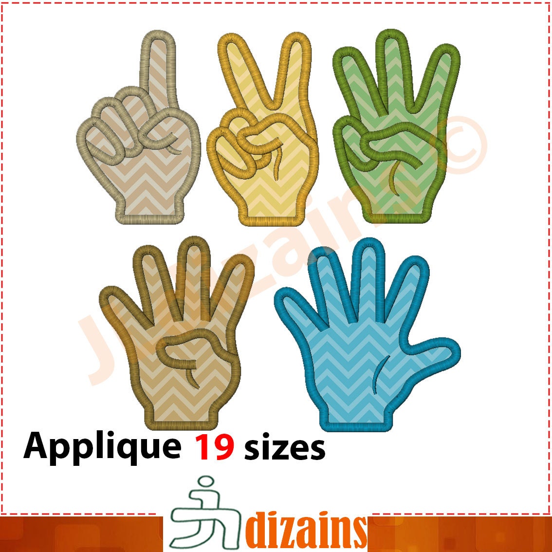 Hand Numbers Applique Embroidery Design Set. Hand Applique. | Etsy