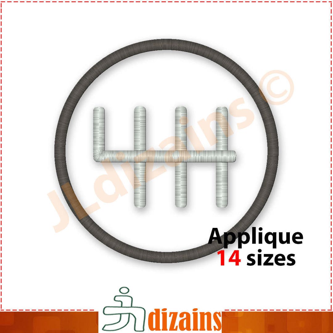 Gear Shift Applique Design. Gear Shift Embroidery. Gear Box Applique ...