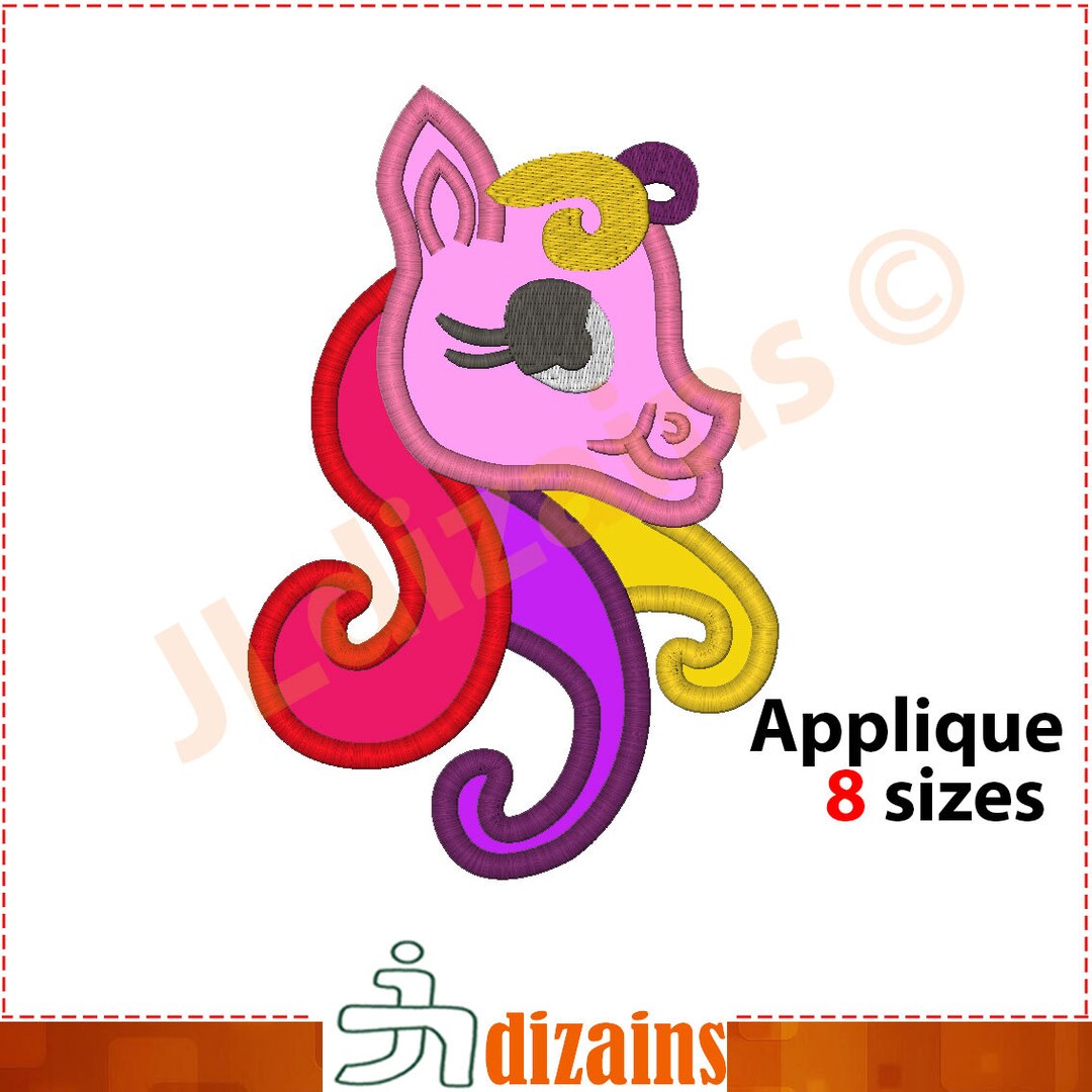 Pony Applique Design. Pony Embroidery Design. Embroidery Design Pony ...