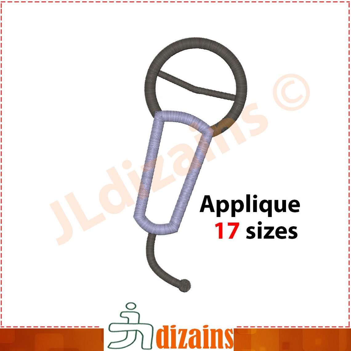 Microphone Applique Design. Microphone Embroidery Design. | Etsy