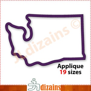 Washington State Applique Embroidery Design. Washington Machine ...