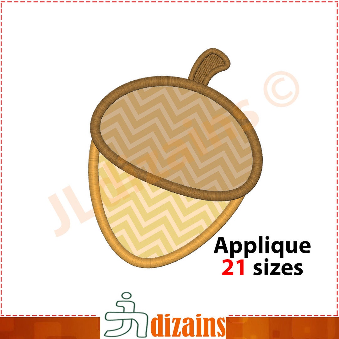 Acorn Applique Design. Acorn Embroidery Design. Embroidery Applique ...