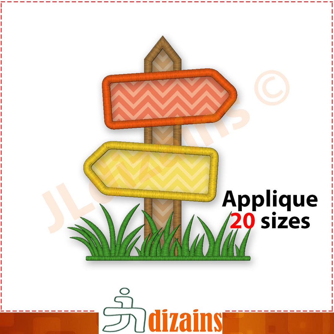 Sign Post Applique Embroidery Design. Camping Sign Applique. Camping ...