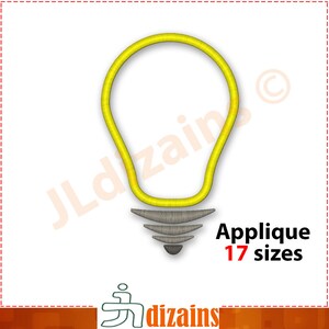 Light Bulb Applique Design. Light Bulb Embroidery Design for Machine ...
