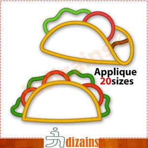 Taco Applique Design. Taco Embroidery Design. Embroidery Design Taco ...