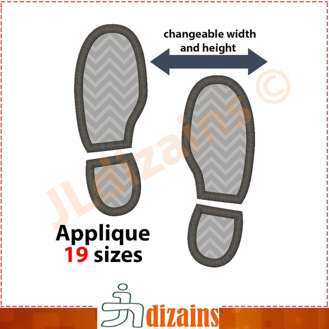 Shoe Print Applique Embroidery Design. Shoe Print Embroidery Design ...