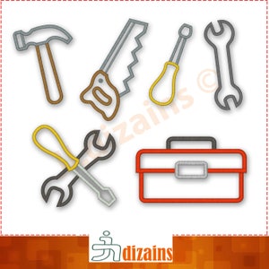Tools Applique Design Set. Tools Embroidery Design. Tools Embroidery ...