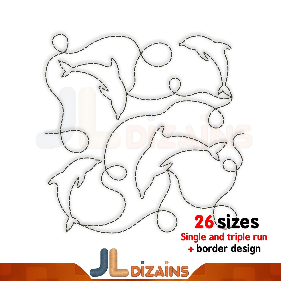 Dolphin Quilting Embroidery Design. Dolphin Quilt Block Embroidery ...
