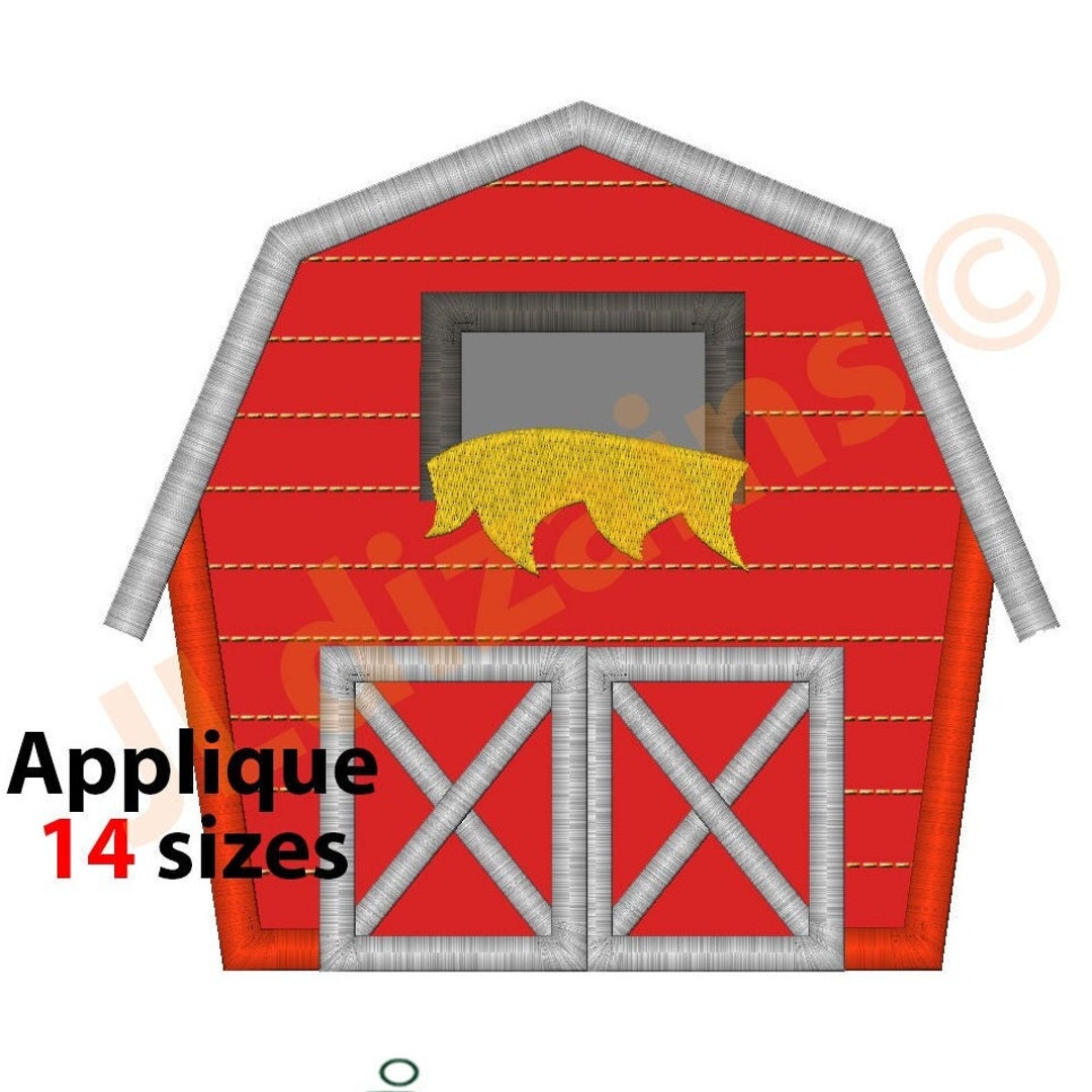 Barn Applique Design. Barn Embroidery Design. Embroidery Design Barn ...