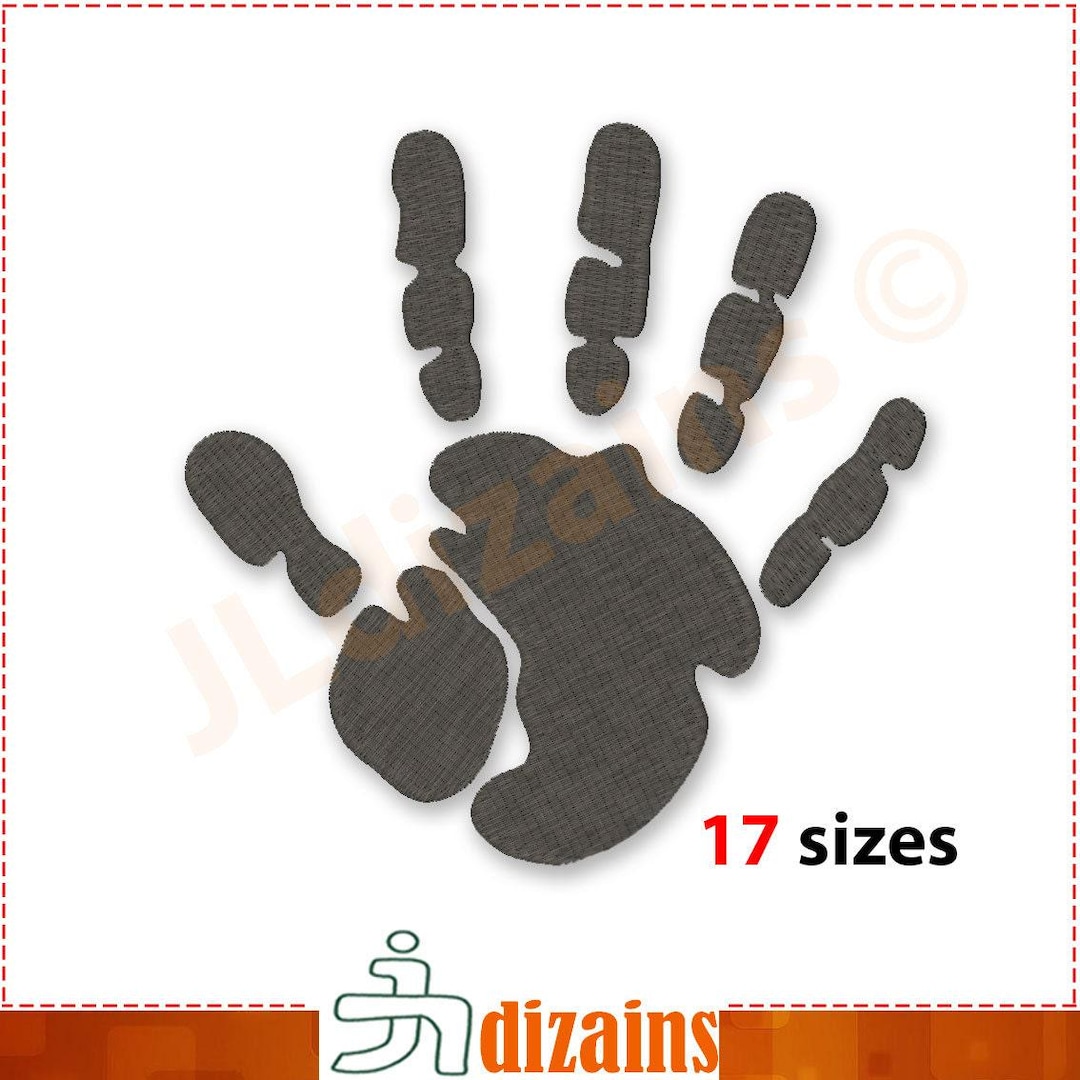 Handprint Embroidery Design – Hand Print Machine Embroidery File – Hand ...