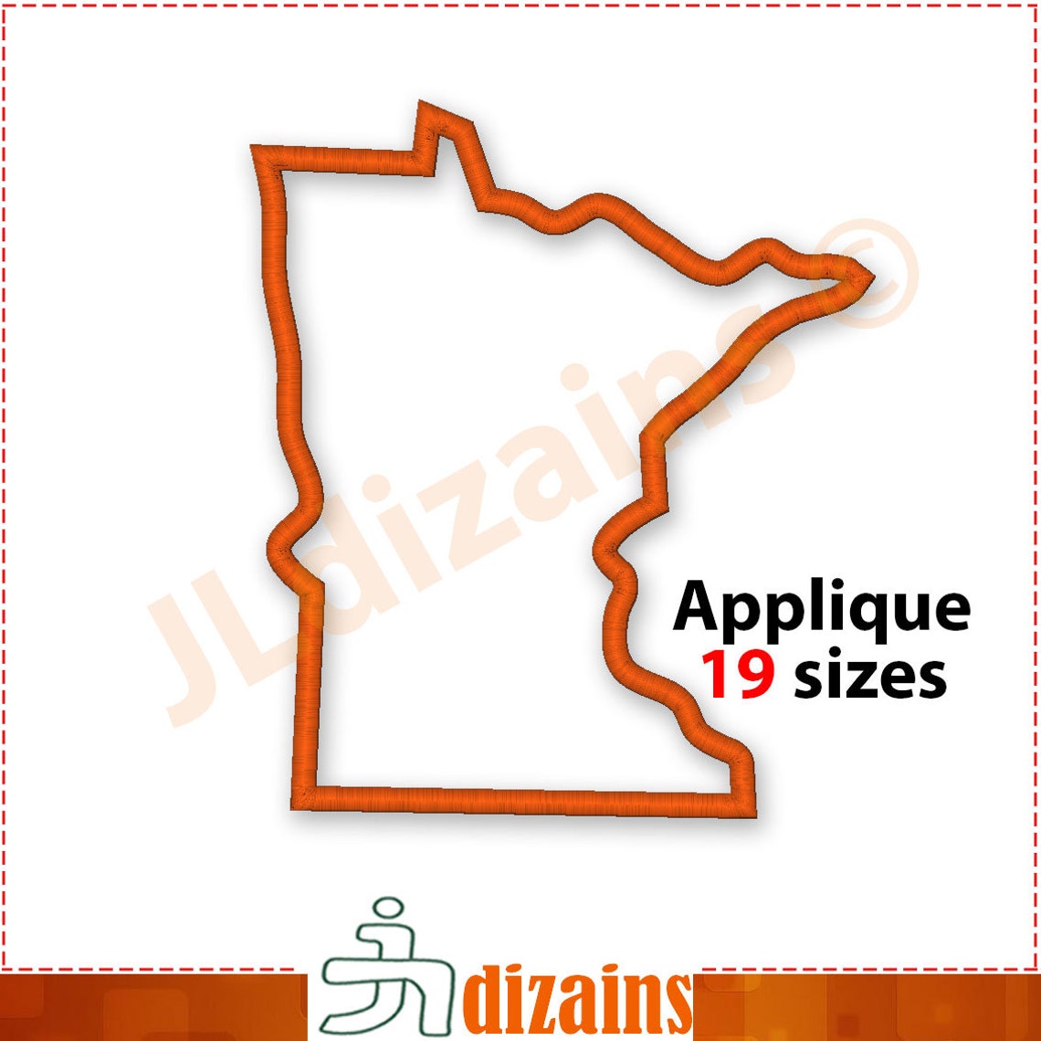 Minnesota State Applique Embroidery Design. Machine Embroidery Design ...