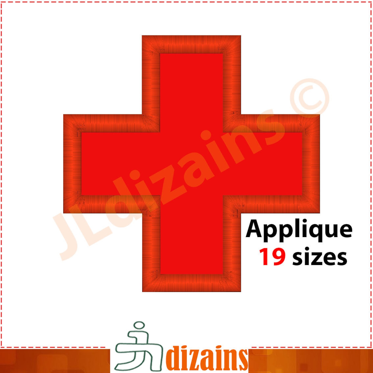 Red Cross Applique Design. Red Cross Embroidery Design. - Etsy