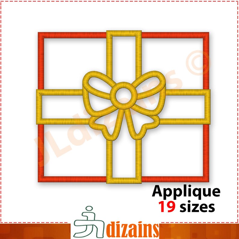 Gift Box Applique Embroidery Design. Gift Box Embroidery - Etsy