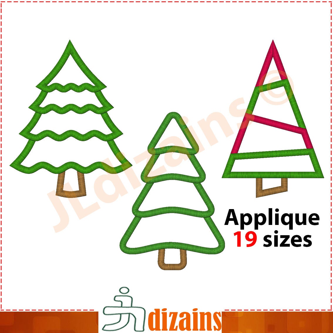 Christmas Tree Applique Design Set. Christmas Tree Embroidery. - Etsy