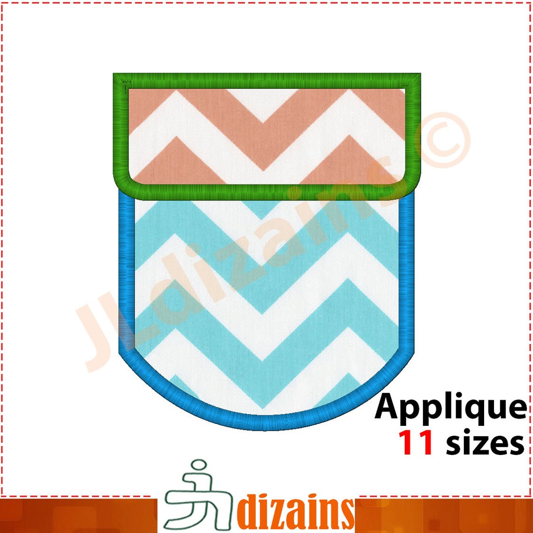 Fake Pocket Applique Design. Fake Pocket Embroidery Design. Embroidery ...