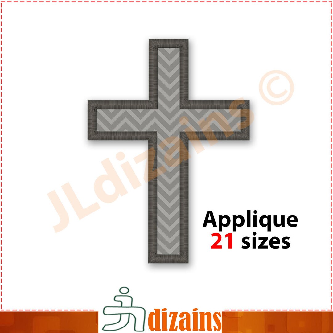 Cross Applique Design. Cross Embroidery Design. Christian Cross ...