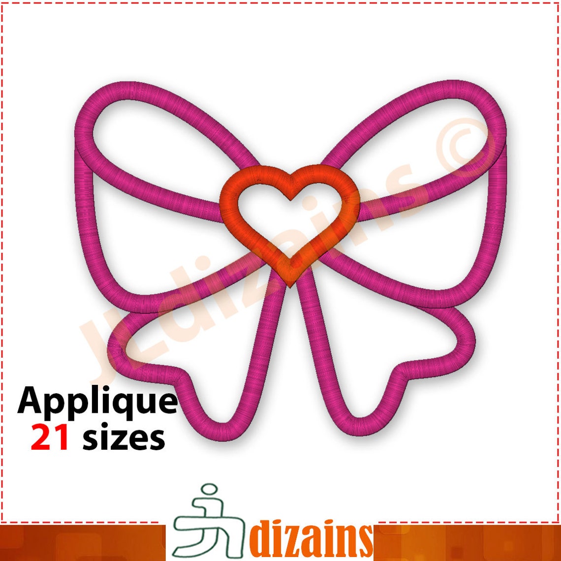 Bow Applique Embroidery Design. Girl Bow Embroidery. Machine Embroidery ...