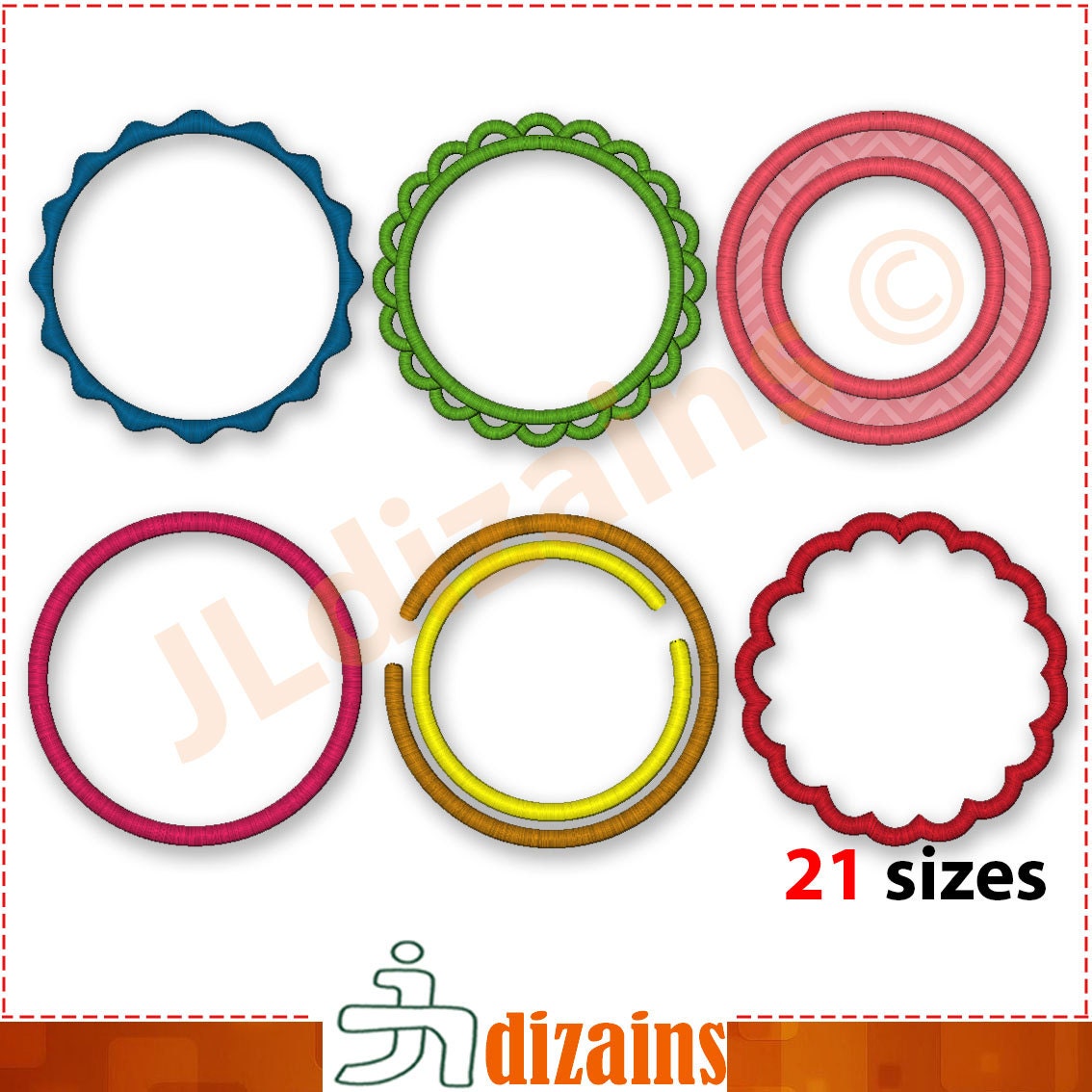 Circle Monogram Frame Design Set. Circle Monogram Embroidery - Etsy