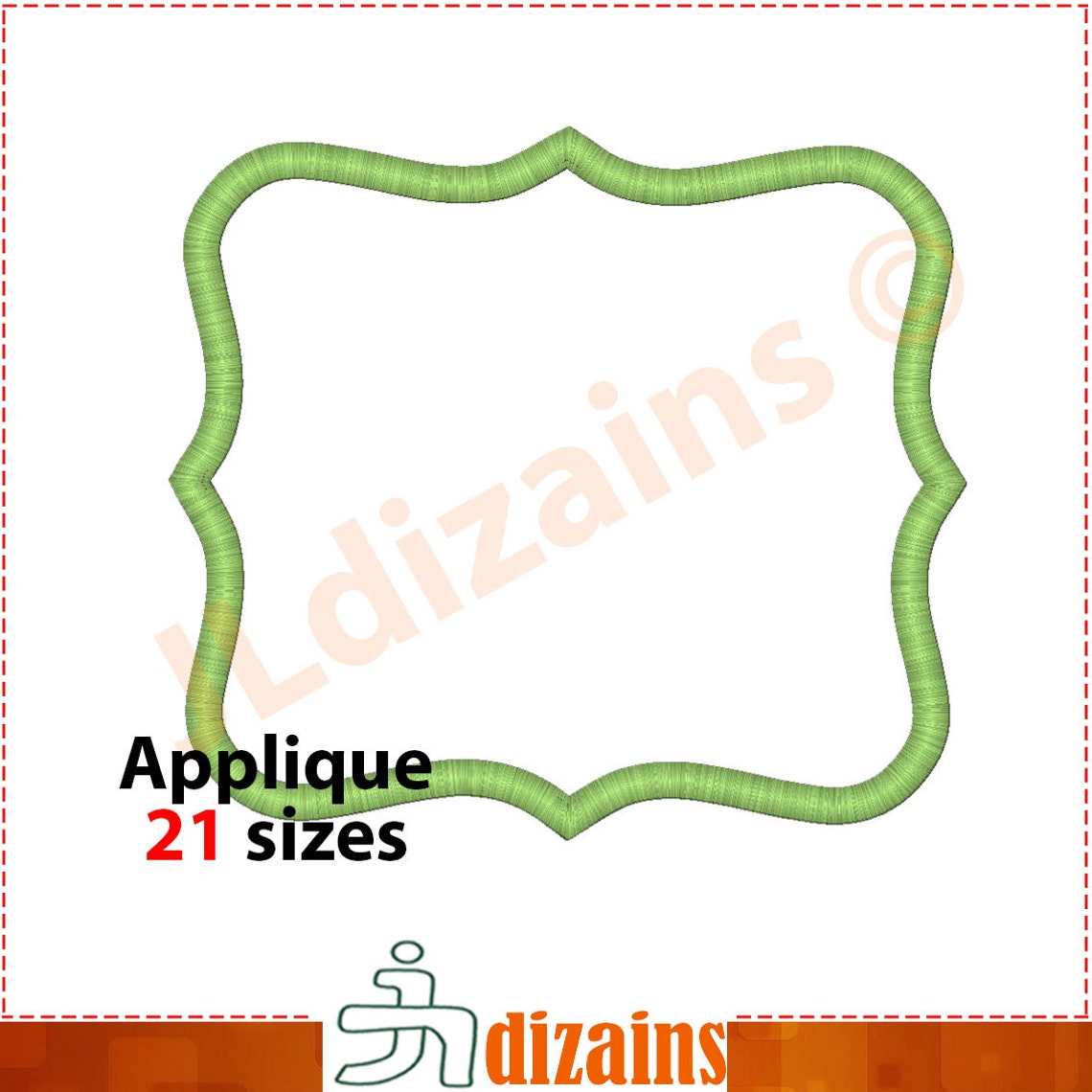 Frame Applique Design. Embroidery Pattern Frame. Embroidery - Etsy