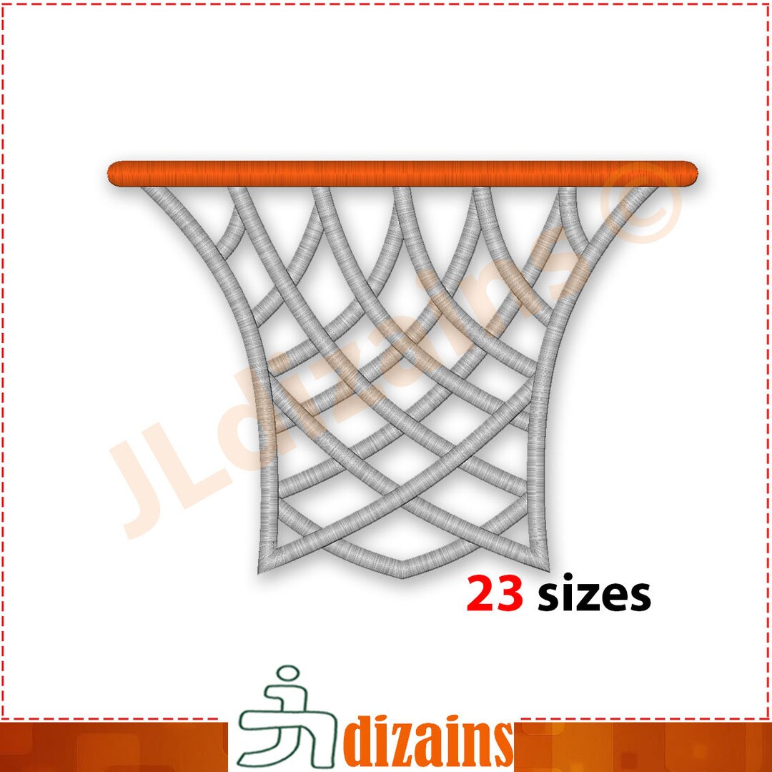 Basketball Net Embroidery Design. Basketball Hoop Embroidery Design ...