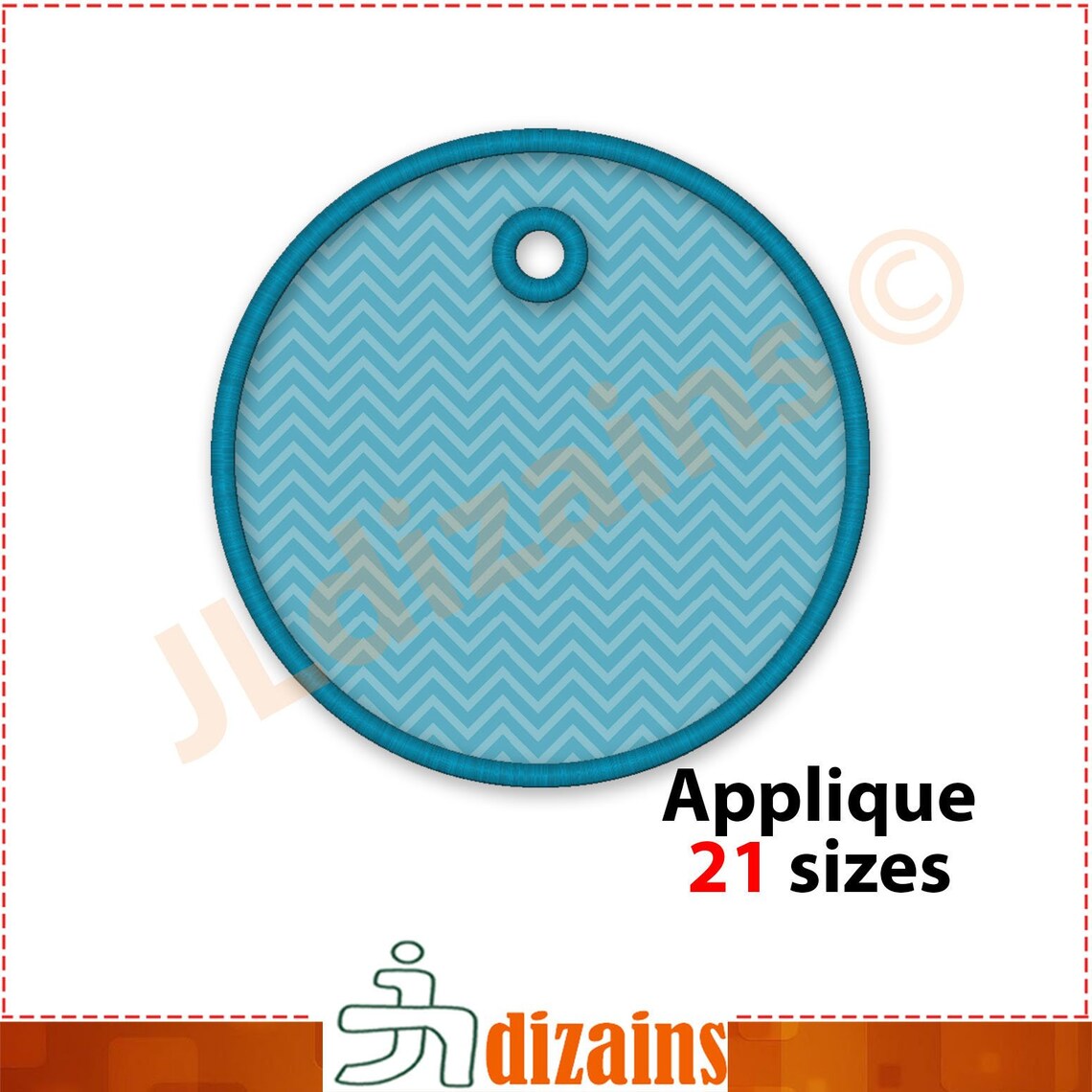 Round Price Tag Applique Embroidery Design. Round Gift Tag - Etsy