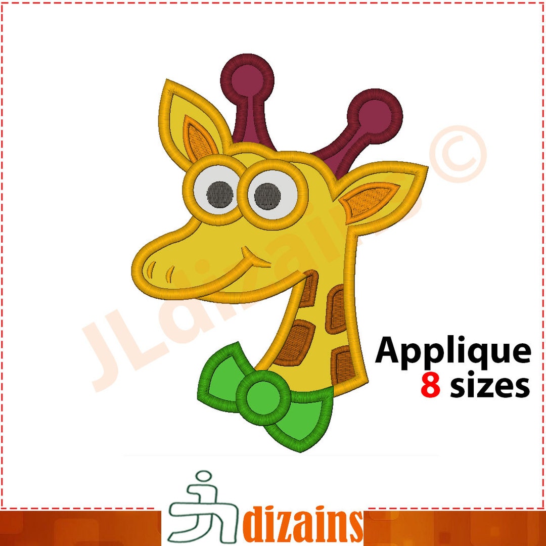 Cute Giraffe Applique, Machine Embroidery Design (instant Download) - Etsy