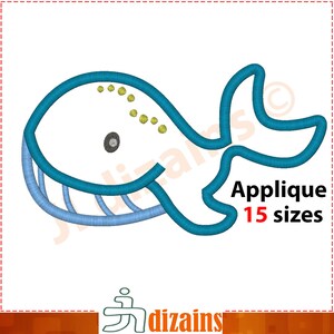 Whale Applique Design. Whale Embroidery Design. Embroidery Design Whale ...