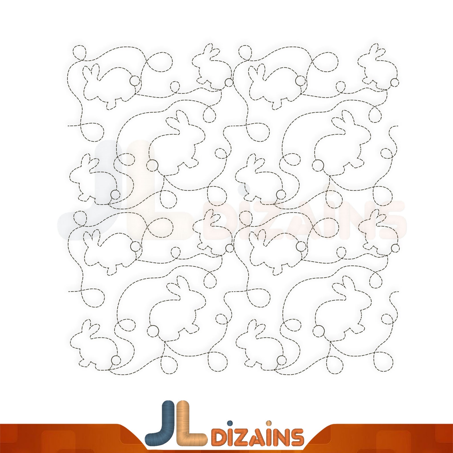 Bunny Quilt Block Machine Embroidery Design. Easter Quilt Block ...