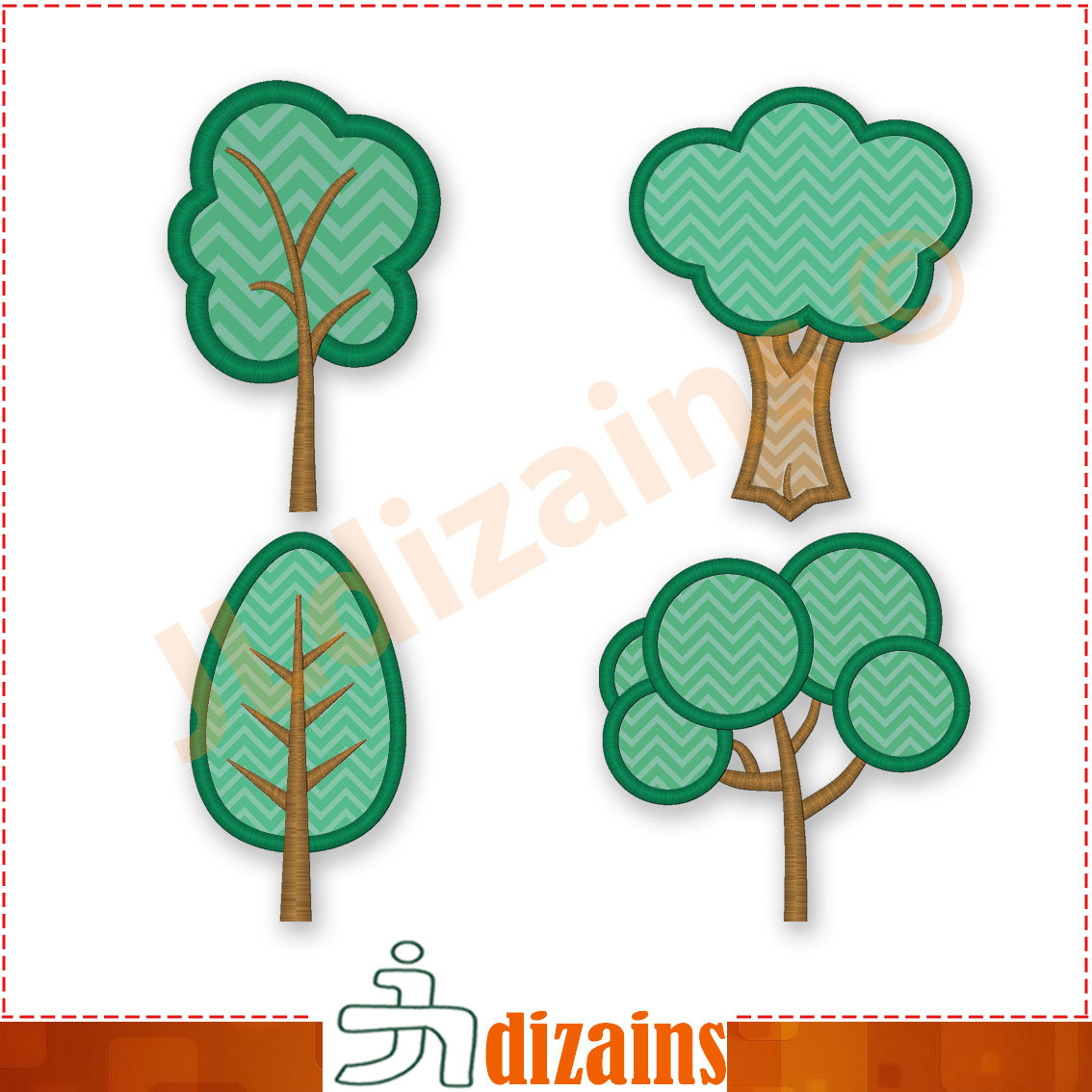 Machine embroidery design. Single tree embroidery design Embroidery ...