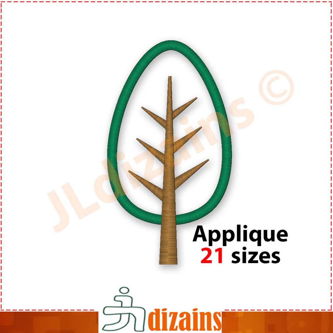 Tree Applique Design. Tree Embroidery Design. Tree Embroidery | Etsy