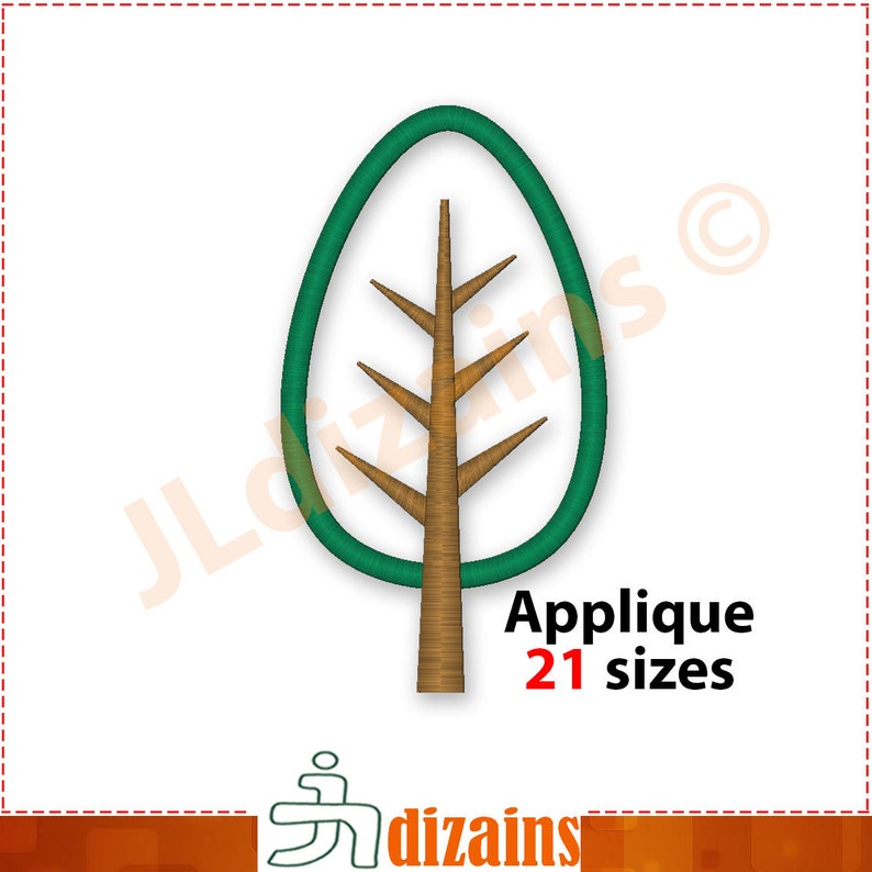 Tree Applique Design. Tree Embroidery Design. Tree Embroidery - Etsy
