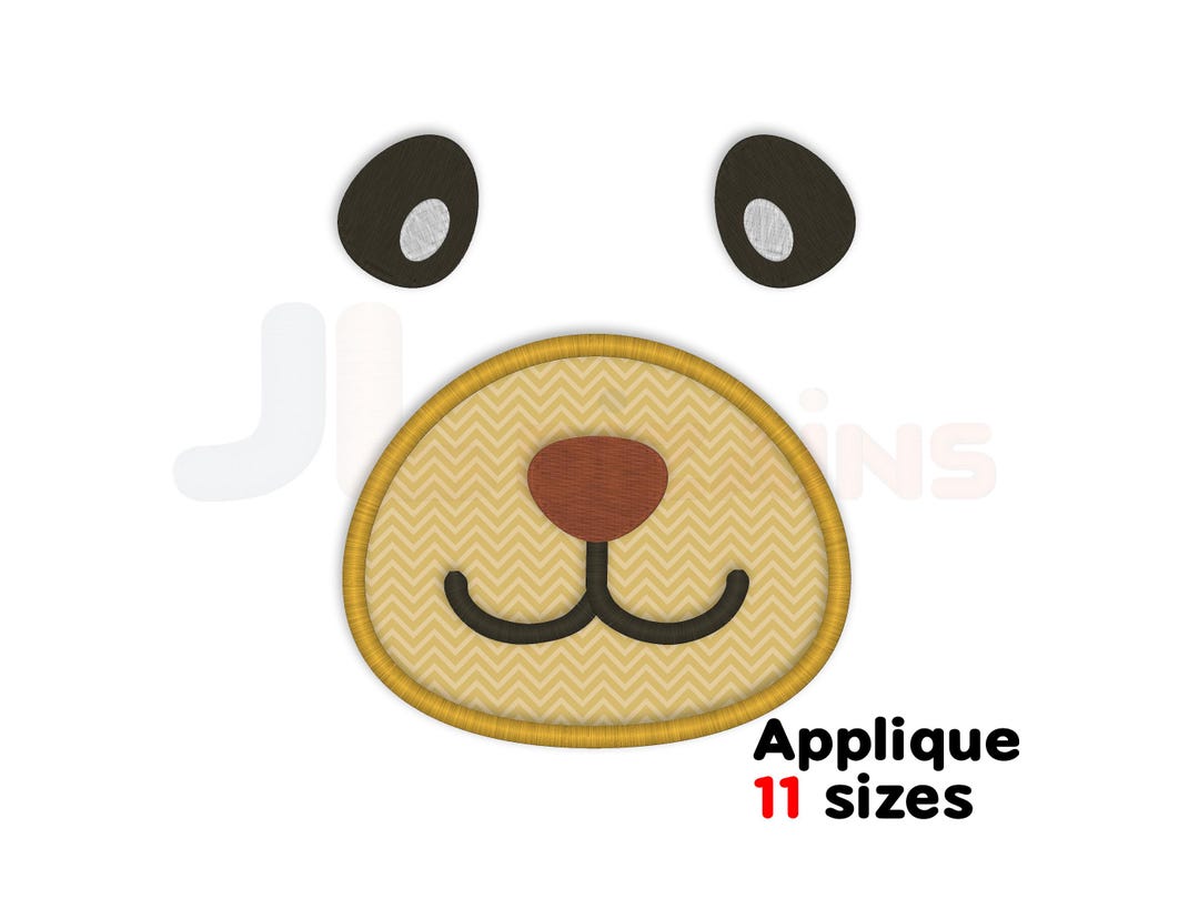Bear Face Embroidery Design. Teddy Bear Doll Face Applique Embroidery ...