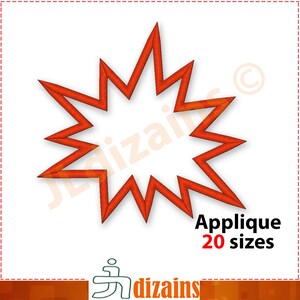 Explosion Applique Design. Explosion Embroidery Design. Boom Embroidery ...
