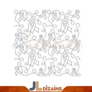 Awareness Ribbon Quilting Machine Embroidery Design. Cancer Ribbon ...