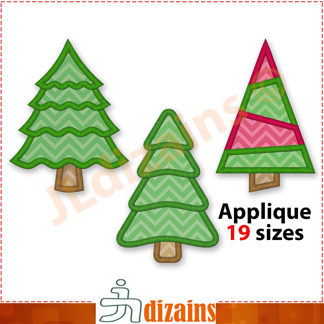 Christmas Tree Applique Design Set. Christmas Tree Embroidery. - Etsy